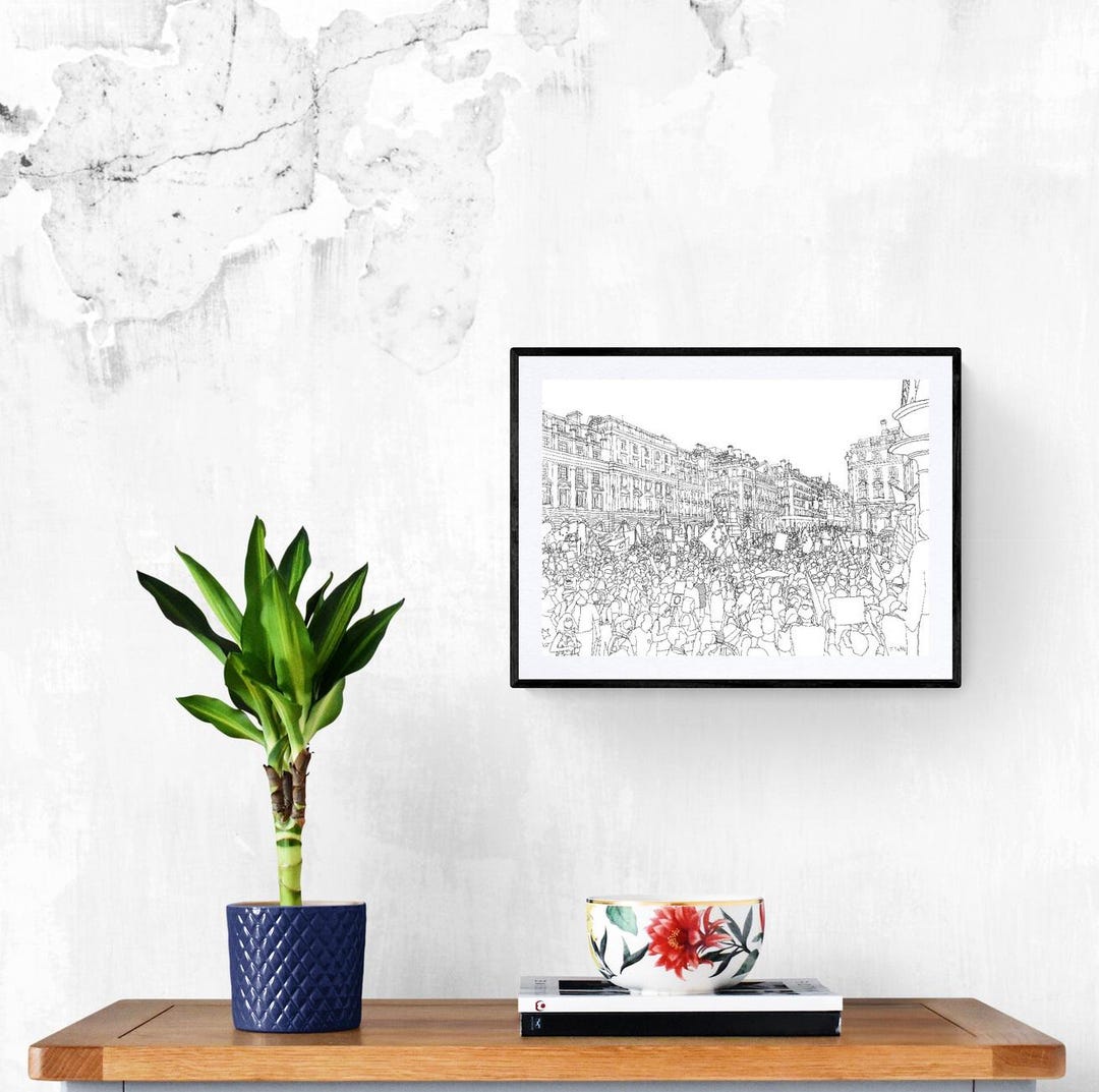 EU March, Down Pall Mall. Pen and Ink Drawing. Print - Etsy
