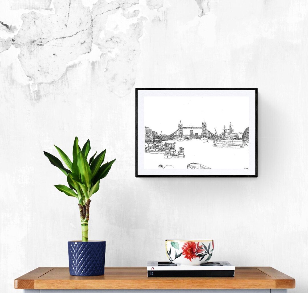 Tower Bridge. Pen and Ink Drawing. Print - Etsy