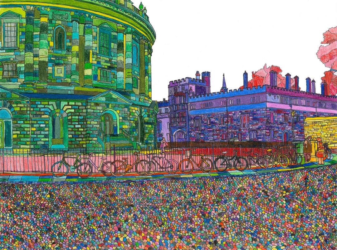 Radcliffe Camera, Oxford. Multicoloured Pencil Drawing. High Quality ...