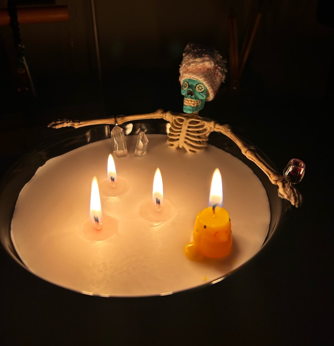 Spooky Skeleton Bathing Candle, Summerween, Halloween Decor, Dia De Los ...