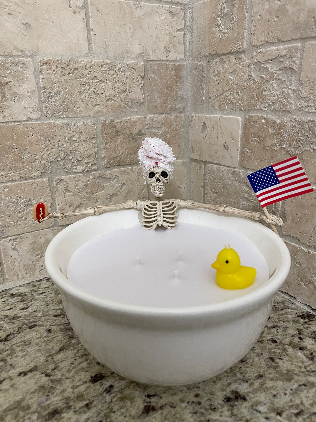 4th of July Spooky Bathing Skeleton Candle, Halloween Decor, Dia De Los ...