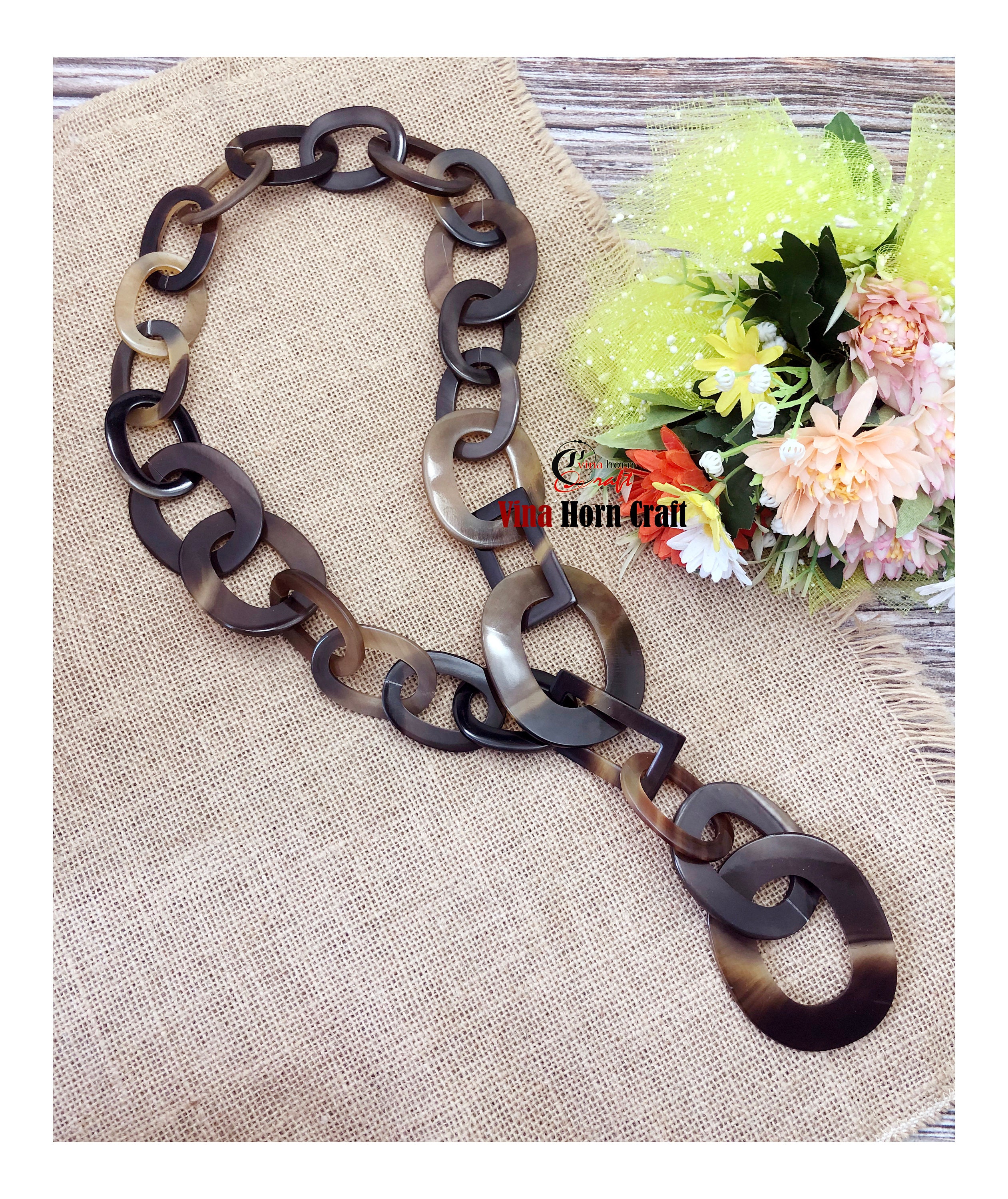 Natural Buffalo Horn Necklace Chain Necklace Handmade in - Etsy