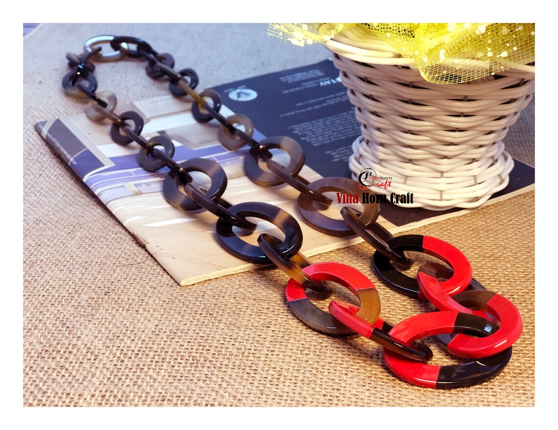 Horn Jewelry Chain Necklace Lacquer Handmade in Vietnam - Etsy