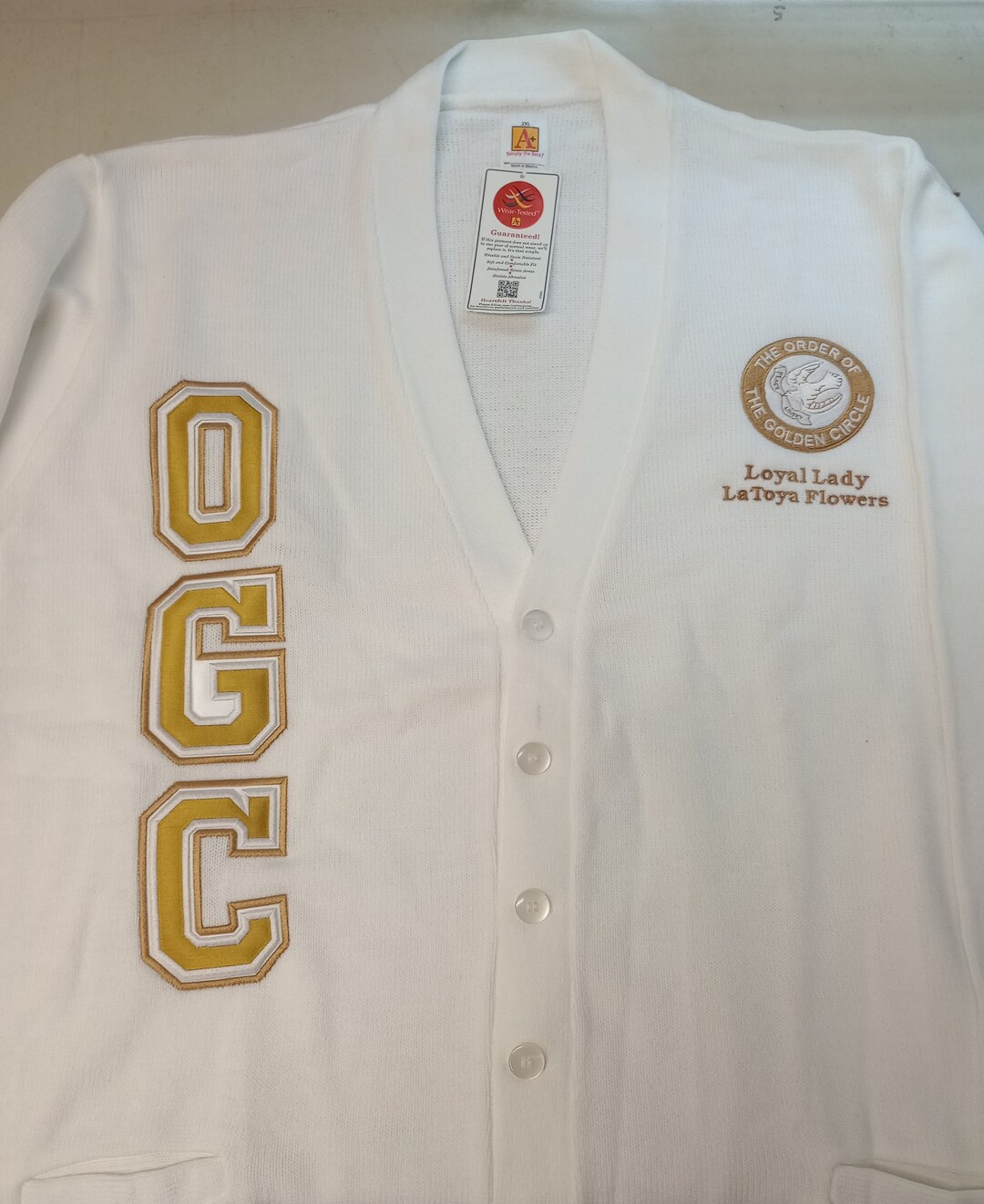 Order of the Golden Circle Cardigan, Eastern Star, OES, Cardigan ...