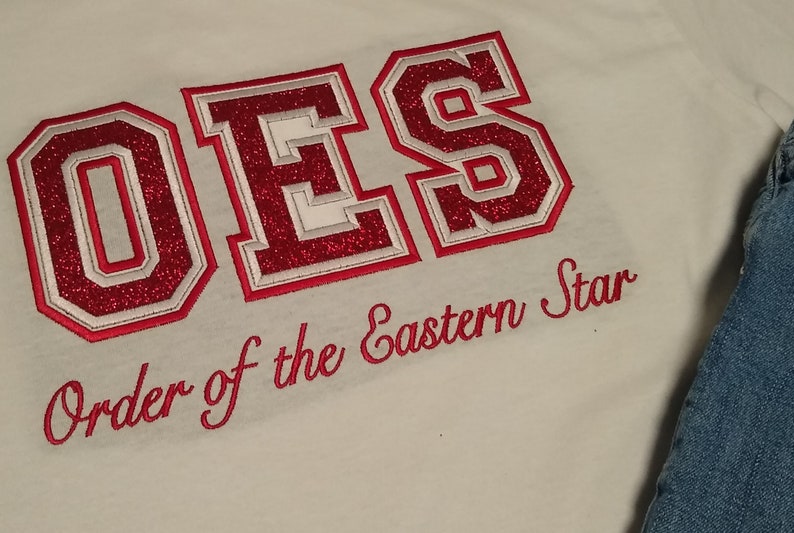 Eastern Star OES Chapter Graphic Tee Glitter Embellished - Etsy