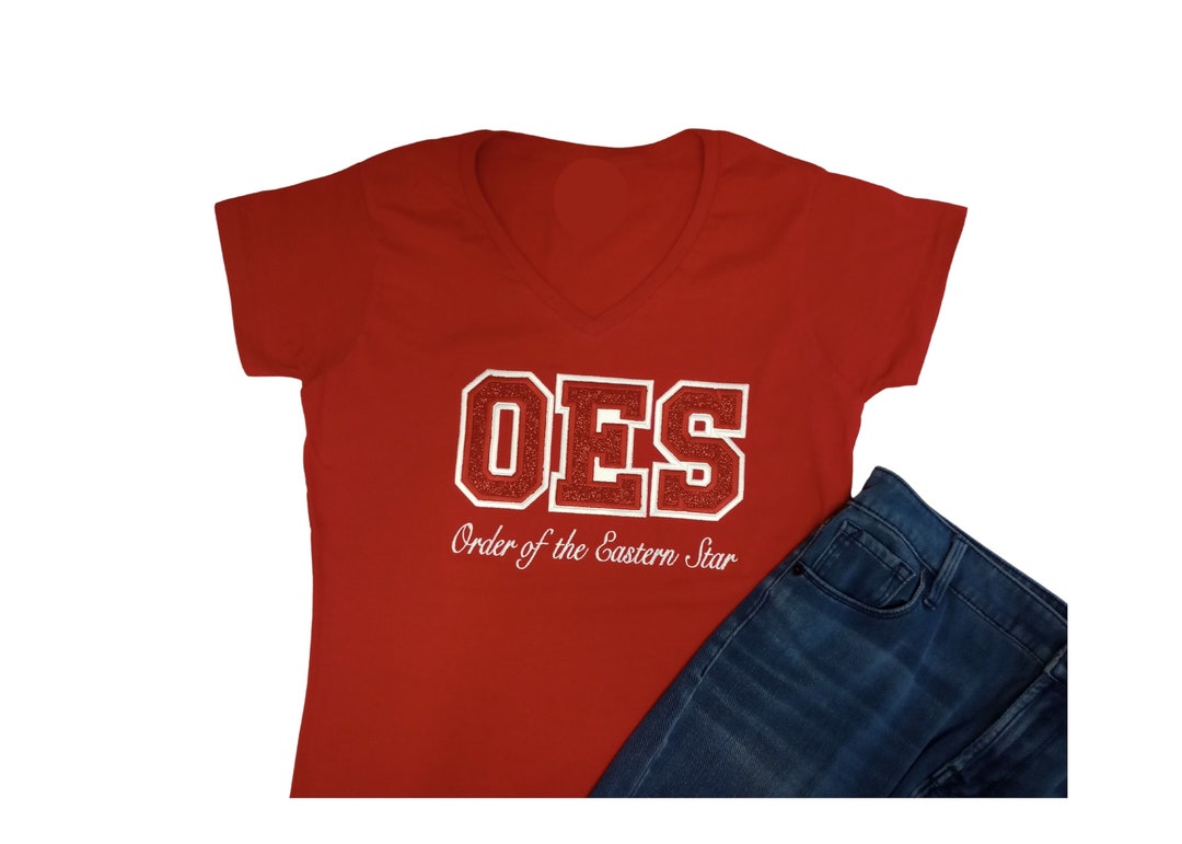 Eastern Star, OES Chapter, Graphic Tee, Glitter Embellished Ladies Fit ...