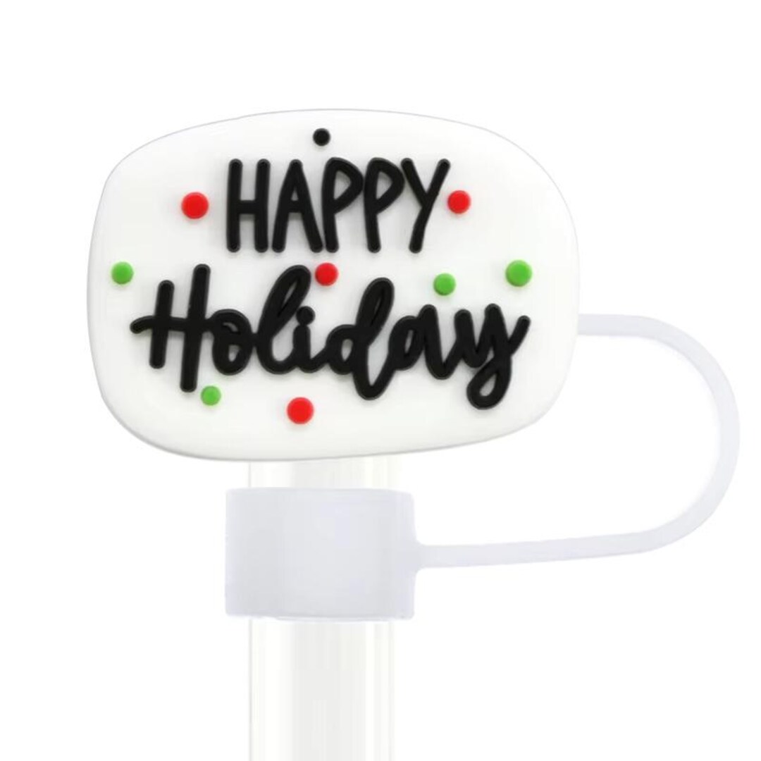 Happy Holidays Straw Topper - Etsy