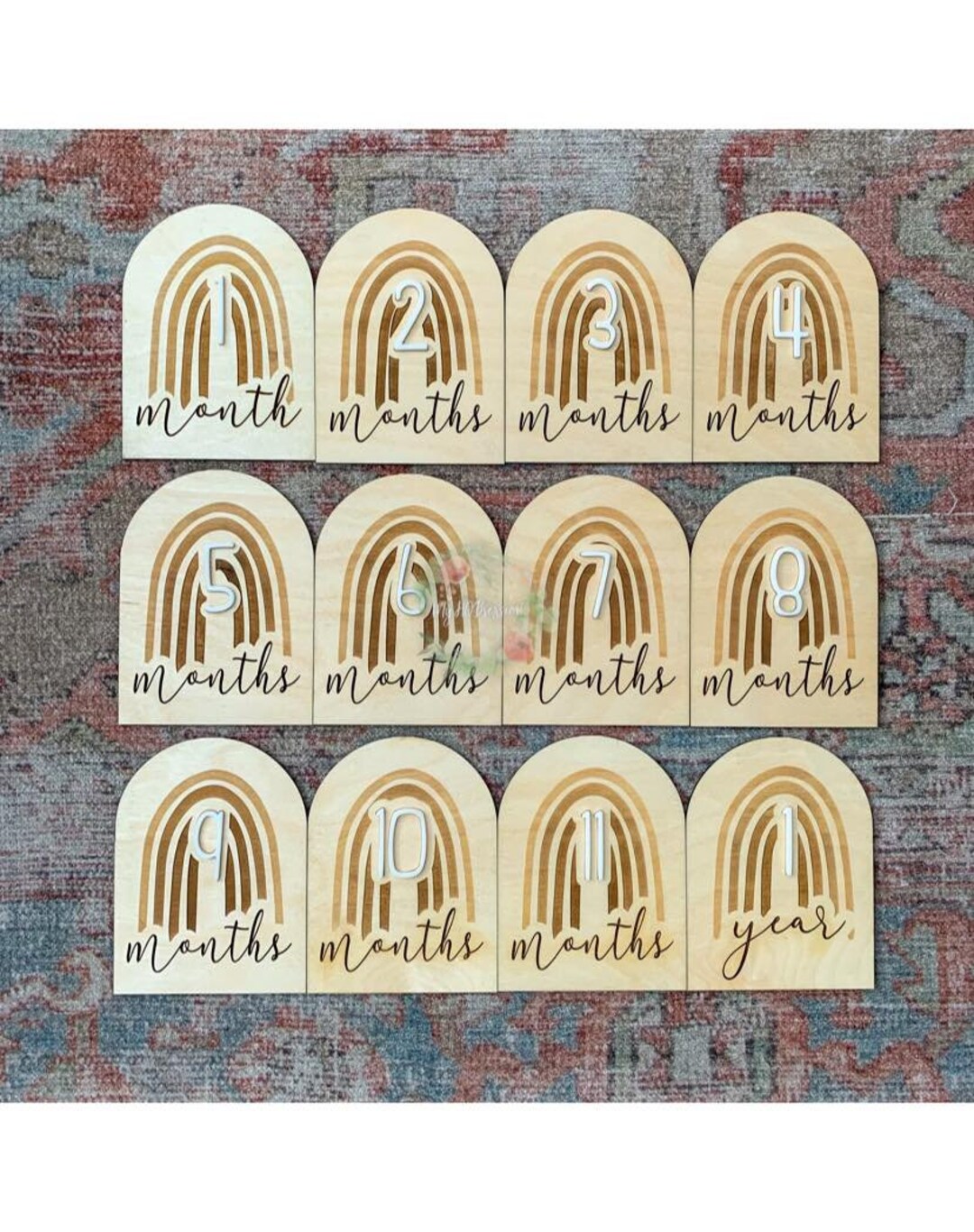 Boho Rainbow Baby Milestone Tiles File, SVG, *digital File ONLY!* (not ...