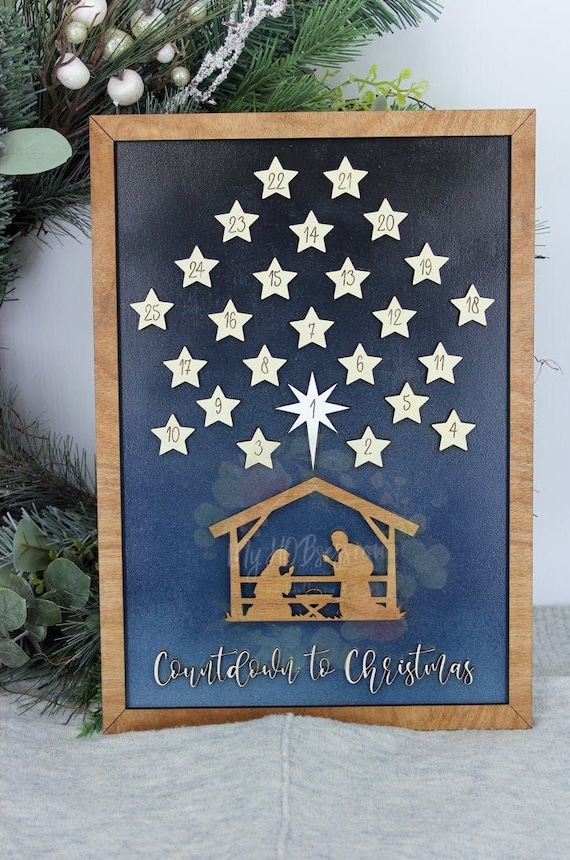 Nativity Countdown to Christmas Holiday Decoration Cut File | Etsy