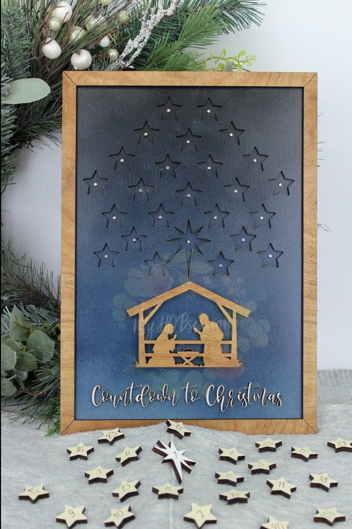 Nativity Countdown to Christmas Holiday Decoration Cut File | Etsy