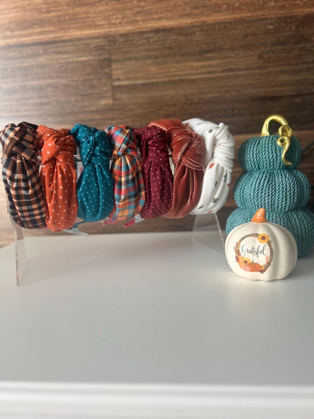 Fall Themed Knotted Headband for Women and Kids, Neutral Top Knot ...