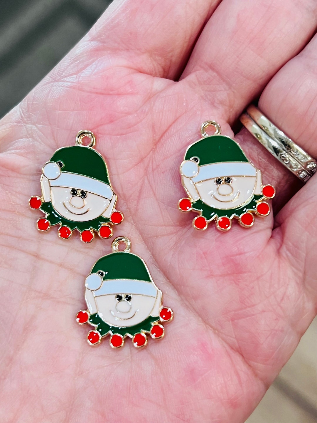 Elf Charms, Santas Elf Charms, Enamel Charms, Winter Charms, Charm ...