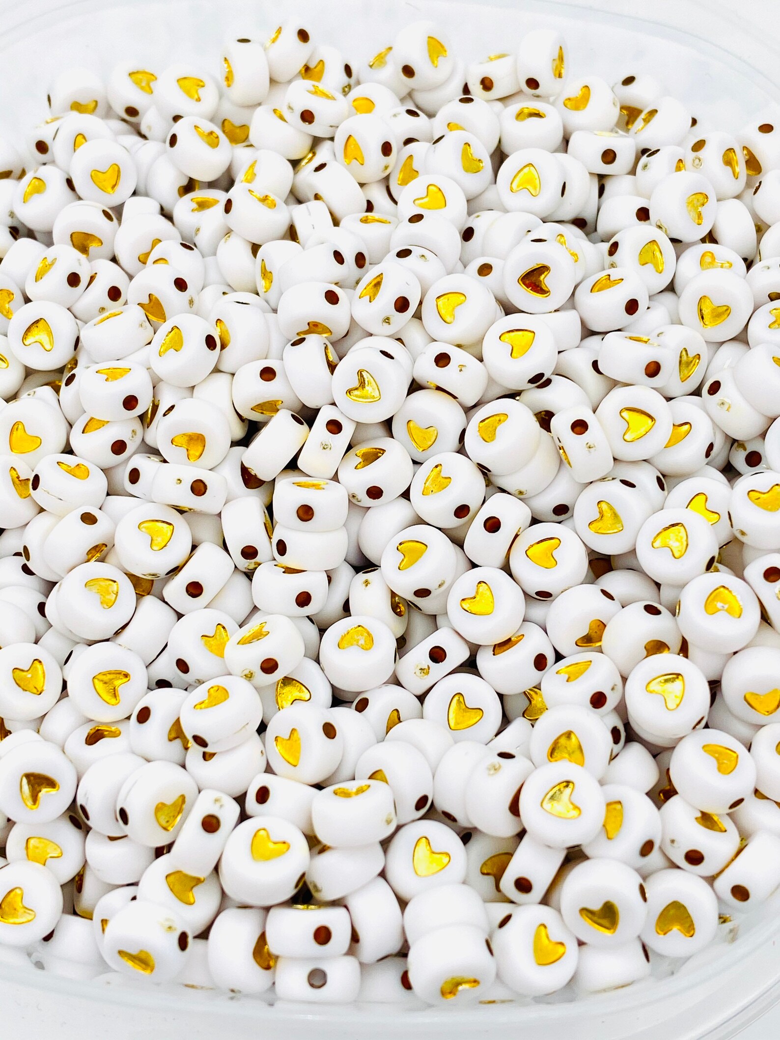 7mm Heart Beads Gold Heart Beads Acrylic Jewelry Beads Beads - Etsy