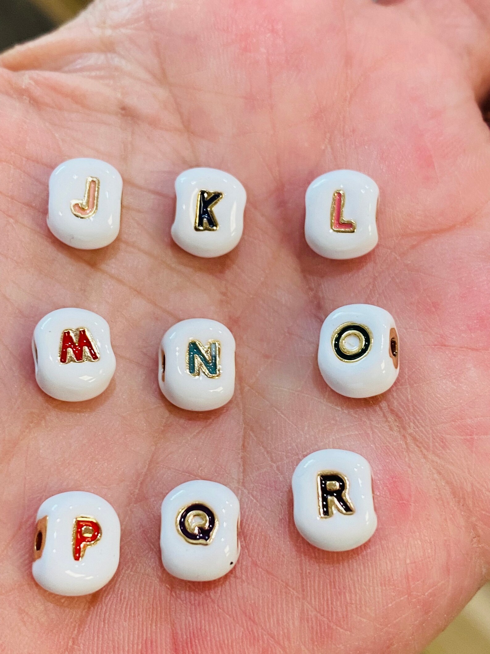 Enamel Alphabet Beads Letter Beads Word Beads Jewelry - Etsy