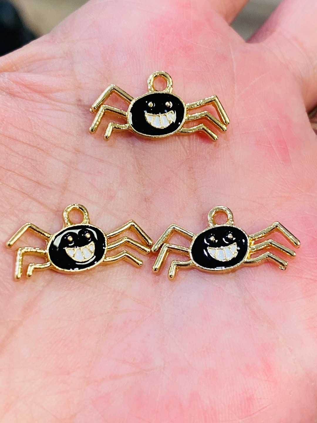 Enamel Spider Charms, Halloween Charms, Bracelet Charms, Jewelry Charms ...