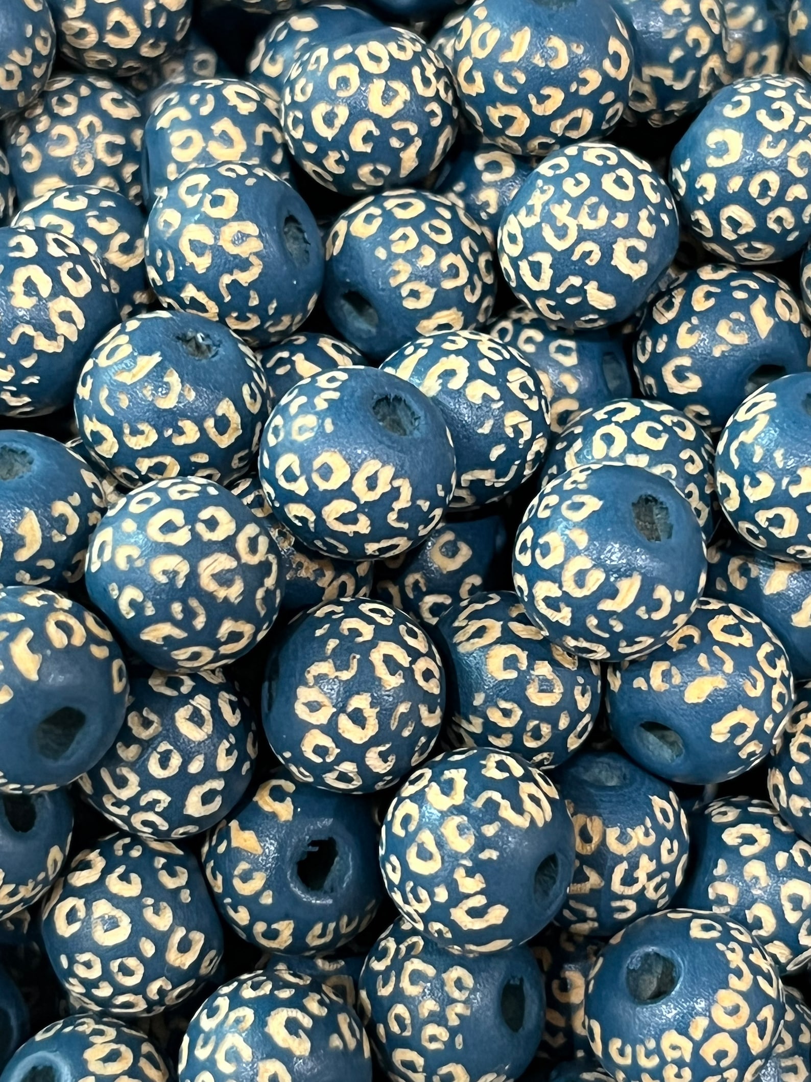10mm Leopard Print Wood Bead Laser Engraved Beads Craft - Etsy