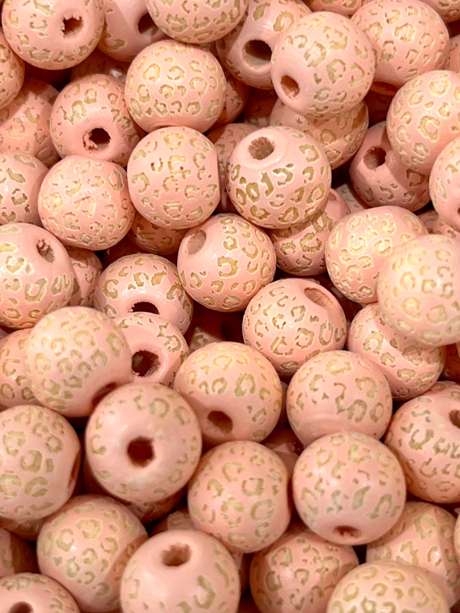 10mm Leopard Print Wood Bead Laser Engraved Beads Craft - Etsy