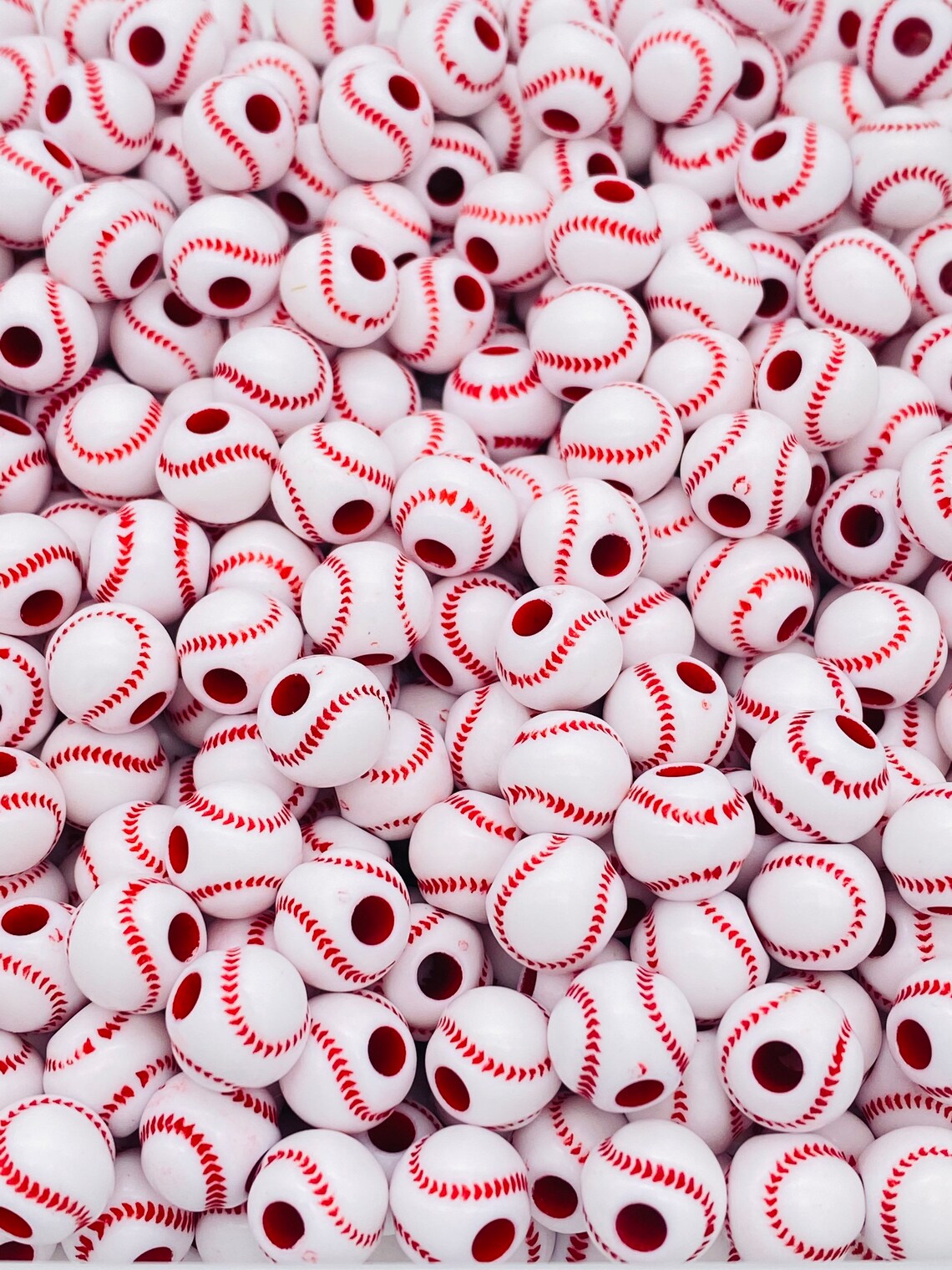 12mm Acrylic Baseball Beads Sports Beads Baseball Team - Etsy