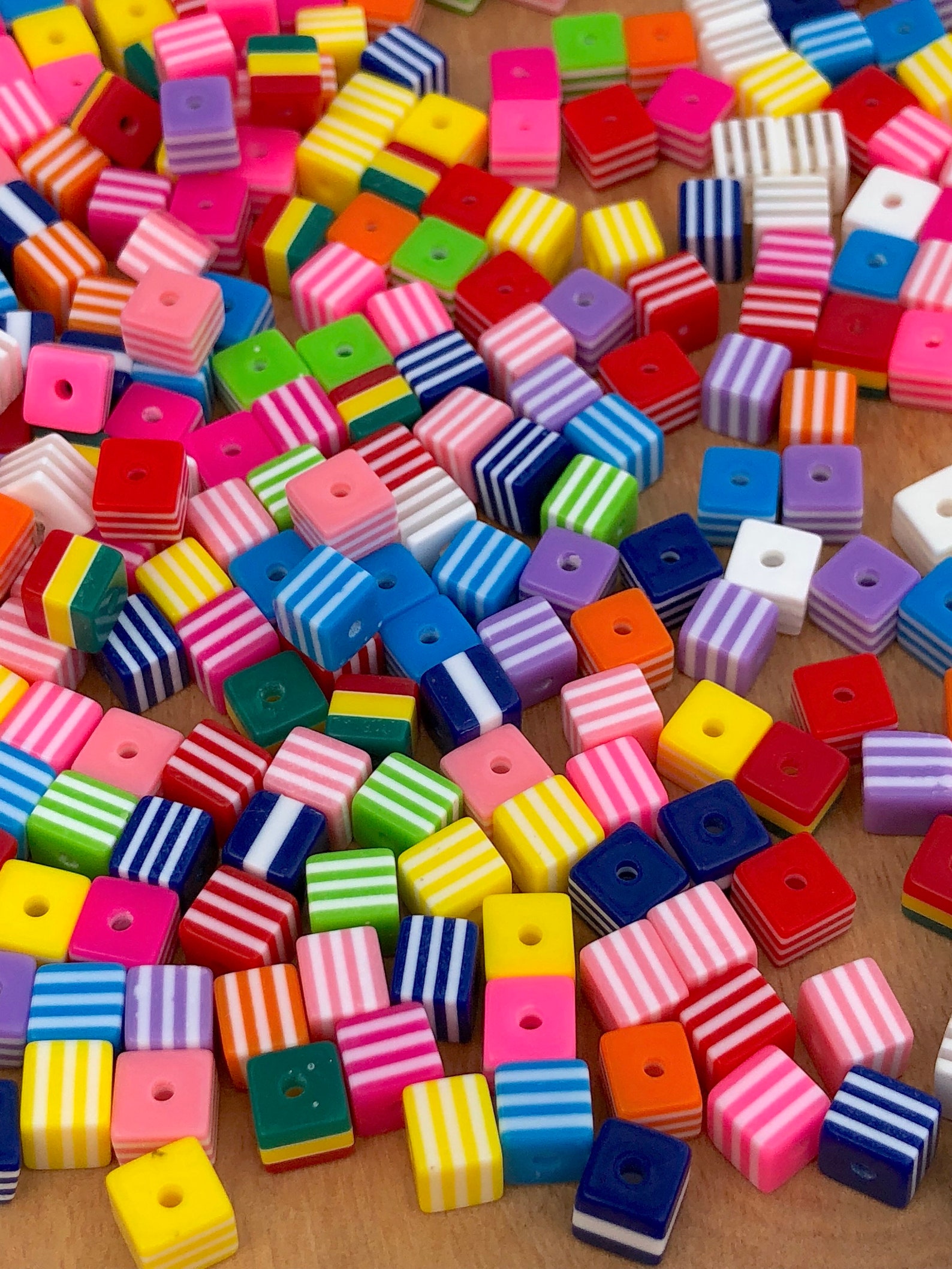 8mm Resin Beads Cube Beads Bead for Kids Jewelry Making | Etsy