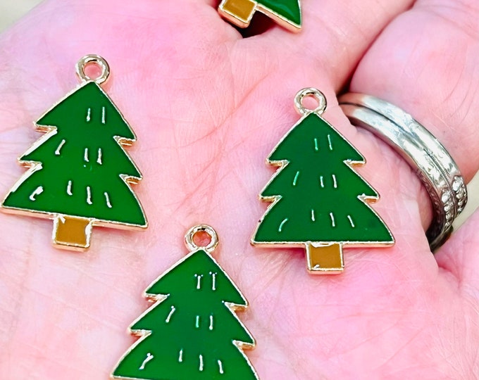 Enamel Christmas Tree Charms, Jewelry Charms, Charm Bracelets, Green ...