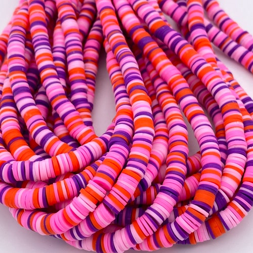 6mm 8mm Vinyl Heishi Beads Aqua Rainbow Polymer Clay Beads - Etsy