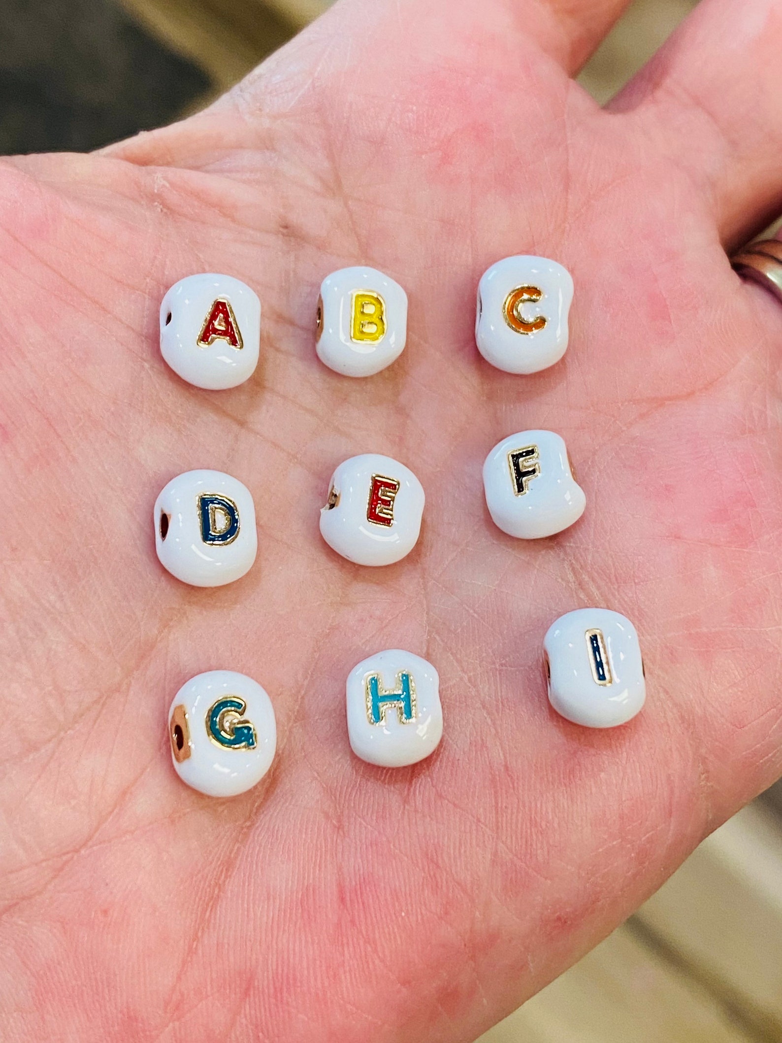 Enamel Alphabet Beads Letter Beads Word Beads Jewelry - Etsy