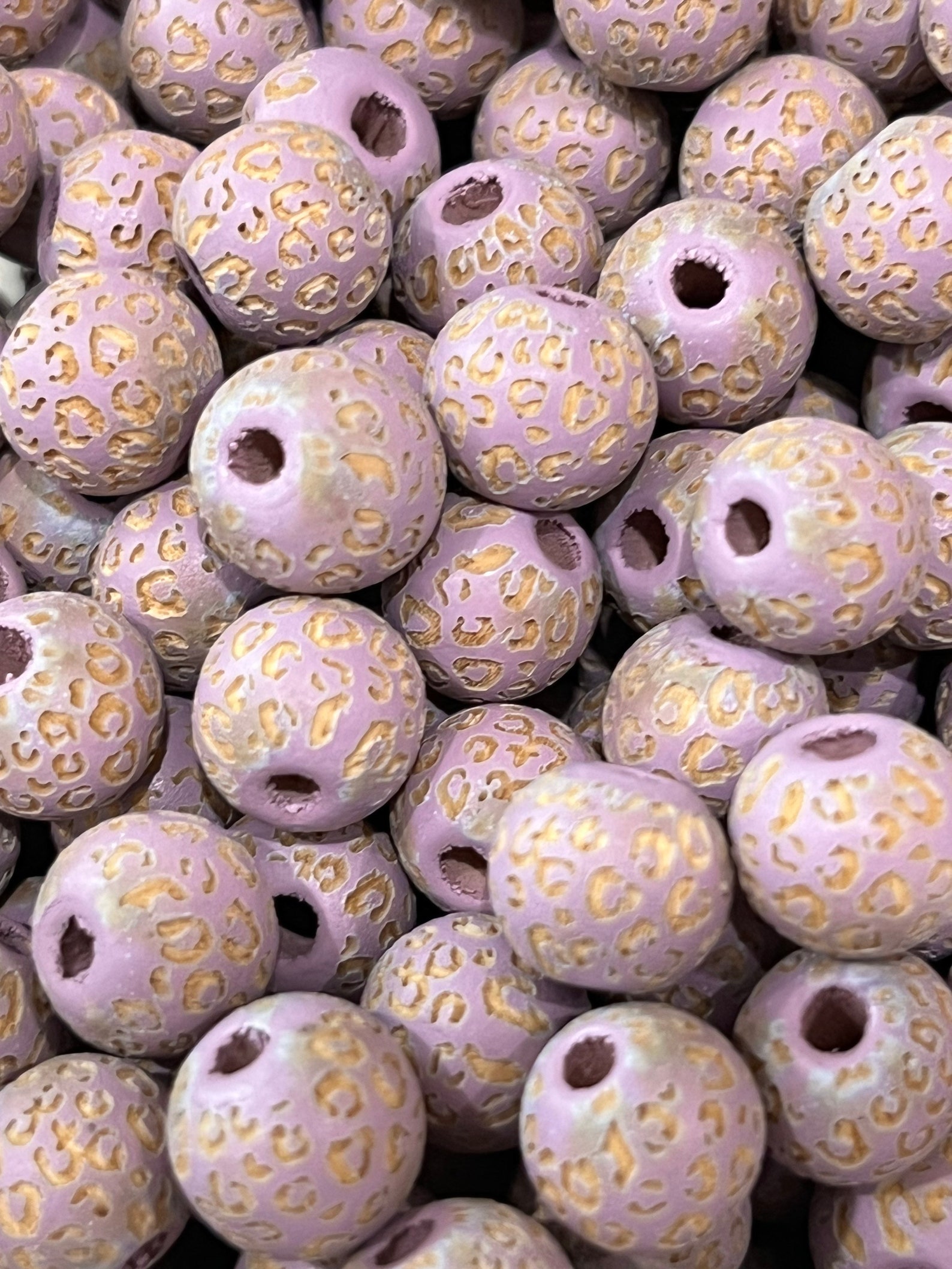 10mm Leopard Print Wood Bead Laser Engraved Beads Craft - Etsy