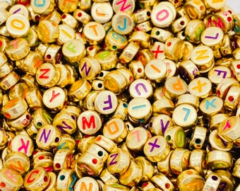 7mm Glitter Alphabet Beads Acrylic Letter Beads Word Beads | Etsy