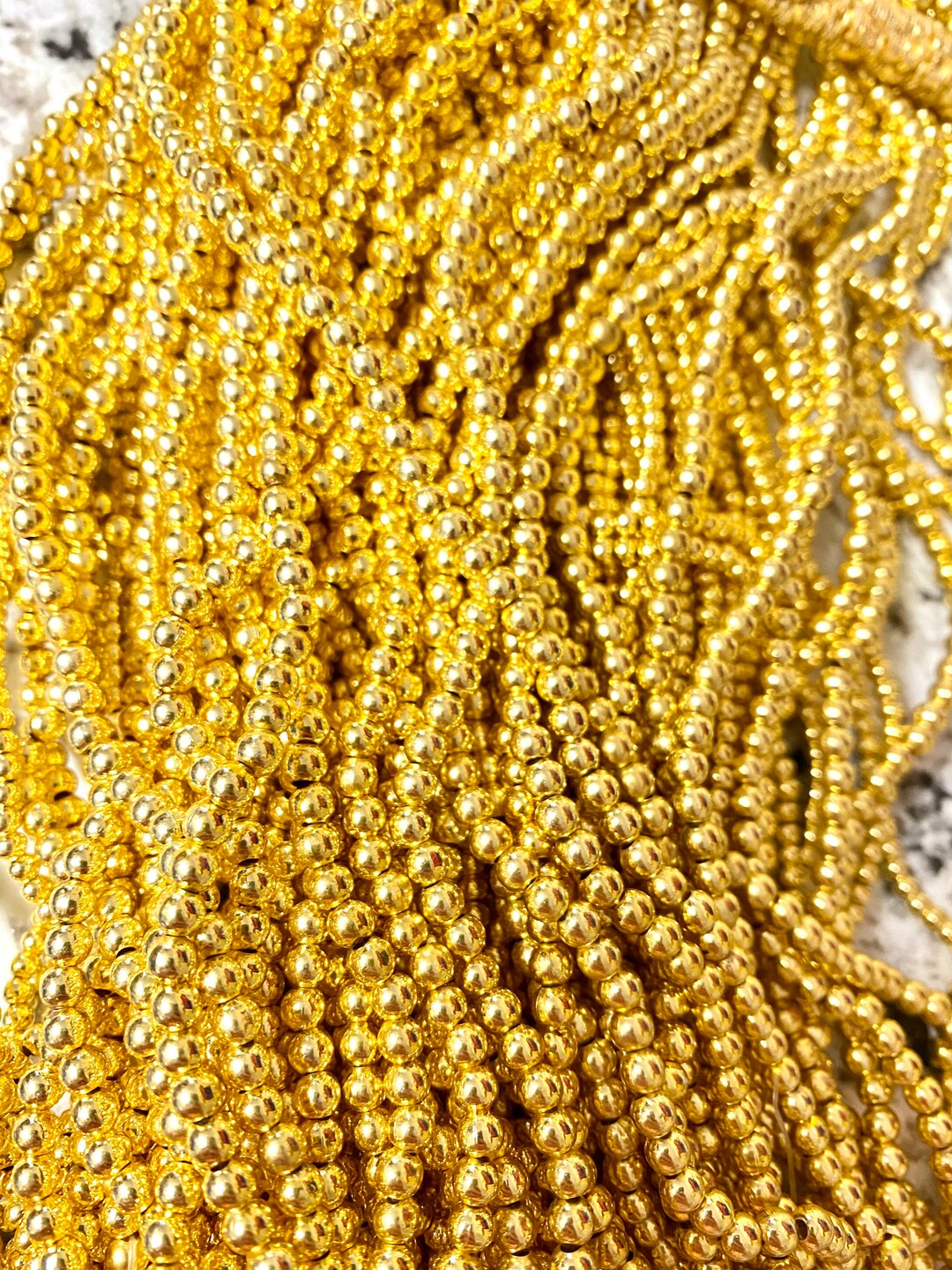 3mm, 4mm, 6mm Gold Plated Beads, Gold Beads, Spacer Beads, Jewelry ...