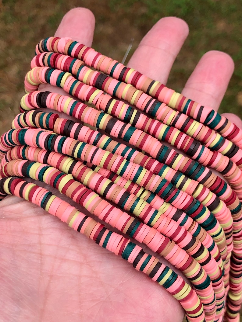 6mm vinyl heishi beads Beautiful Rainbow heishi disc beads | Etsy