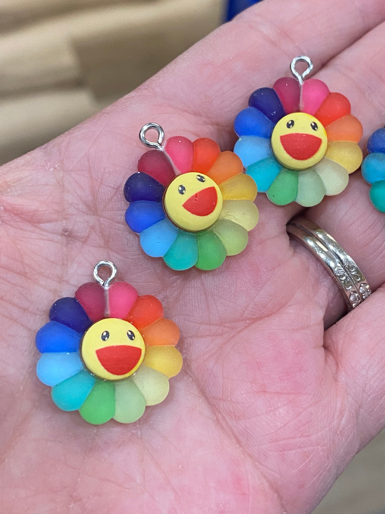 Polymer Clay Smiley Face Charms Bracelet Charms Pendants and - Etsy