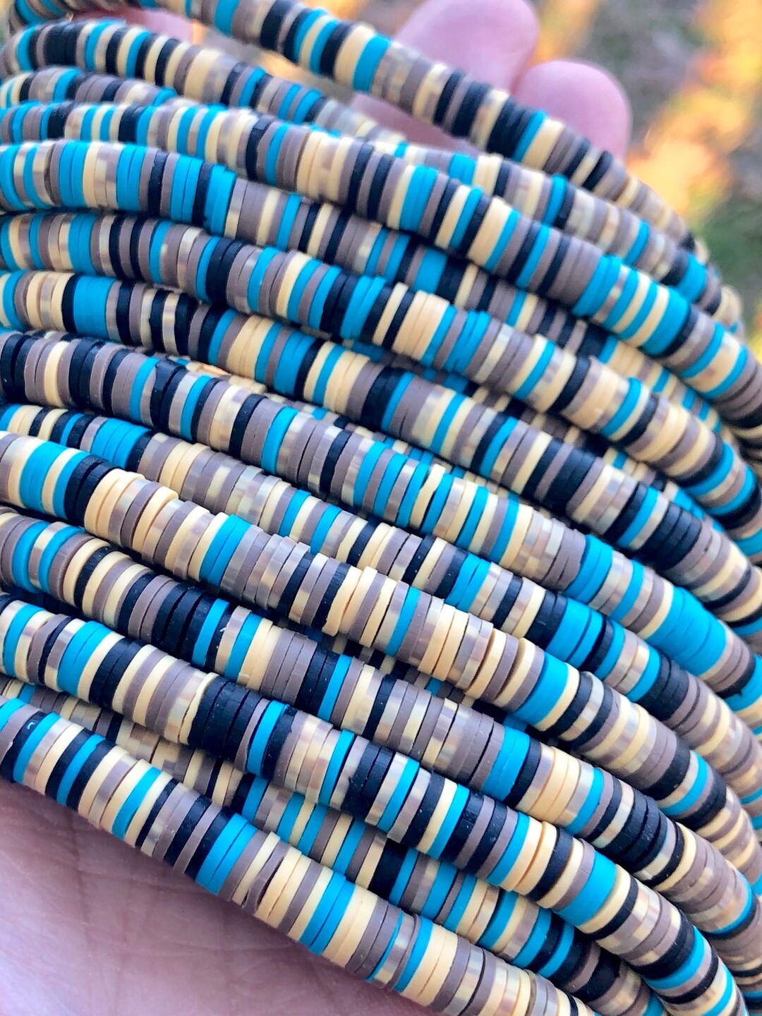 6mm Vinyl Heishi Disc Beads, Multicolored Beads, Polymer Clay Disc ...