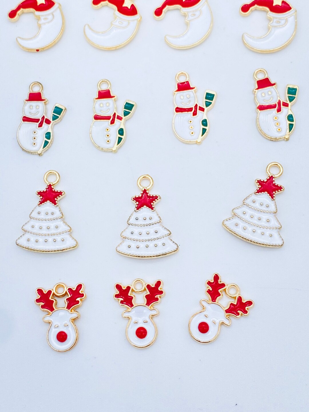 Christmas Charms, Bracelet Charms, Snowman Charms, Enamel Charms, Charm ...
