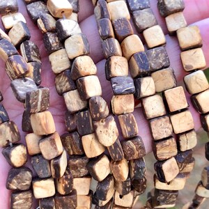 7mm Coconut Beads, Square Beads, Jewelry Making Beads, Nut Beads ...