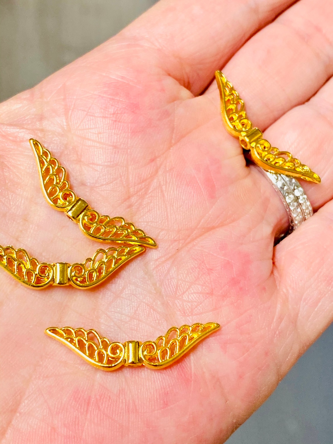 Angel Wing Beads Gold Wings Silver Wing Beads Jewelry Beads - Etsy