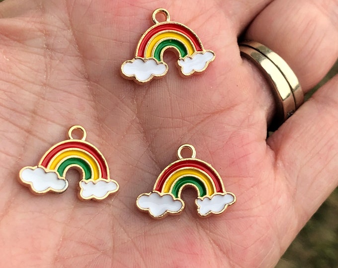 Rainbow Charms Enamel Charms Rainbow Shaped Charms Charm | Etsy