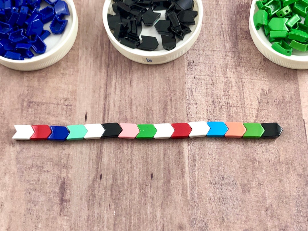Enamel Tile Beads, Arrow Tile Beads, 2 Hole Enamel Beads, Tile ...