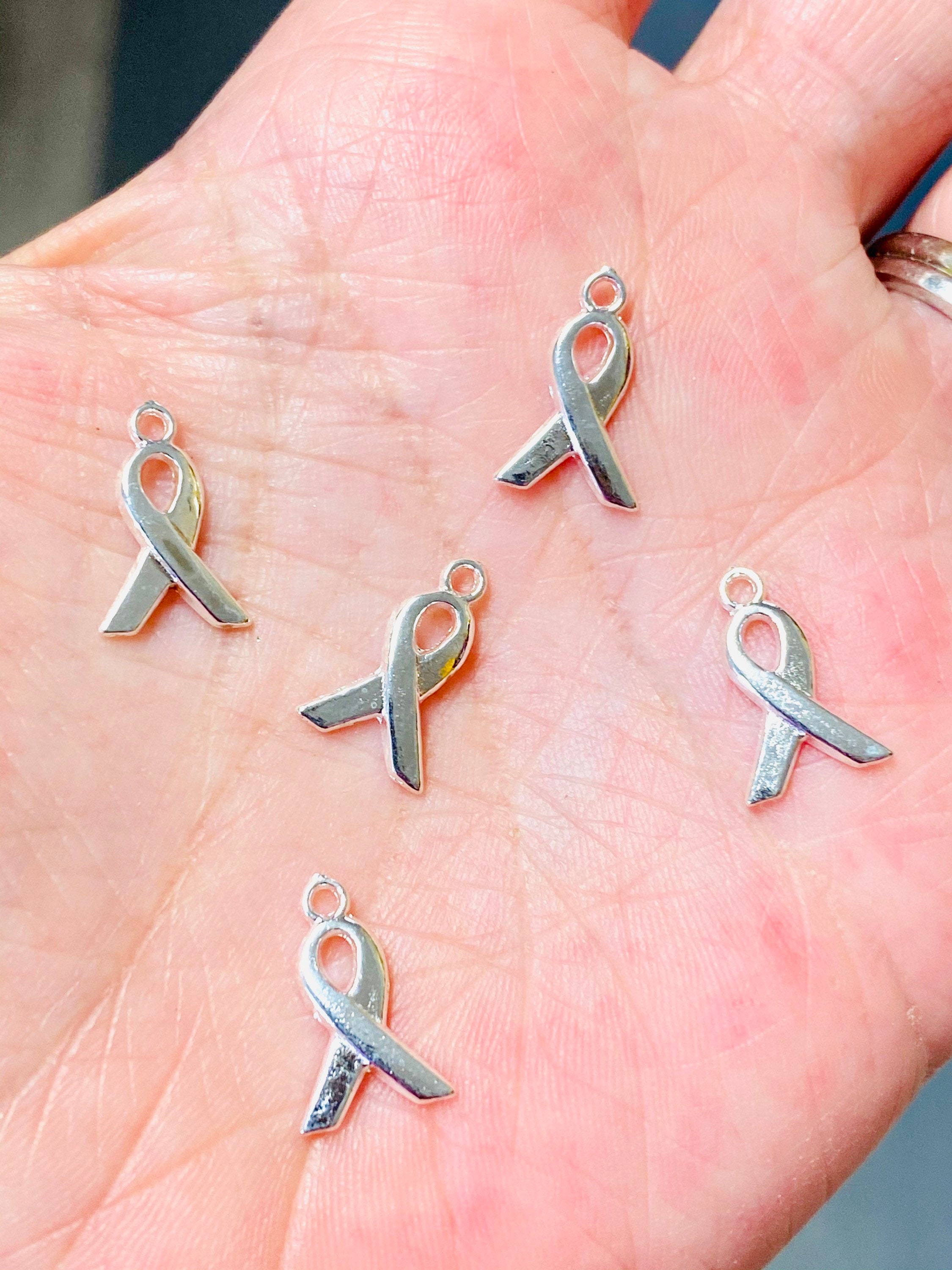 Silver Ribbon Charms Awareness Charms Bracelet Charms - Etsy
