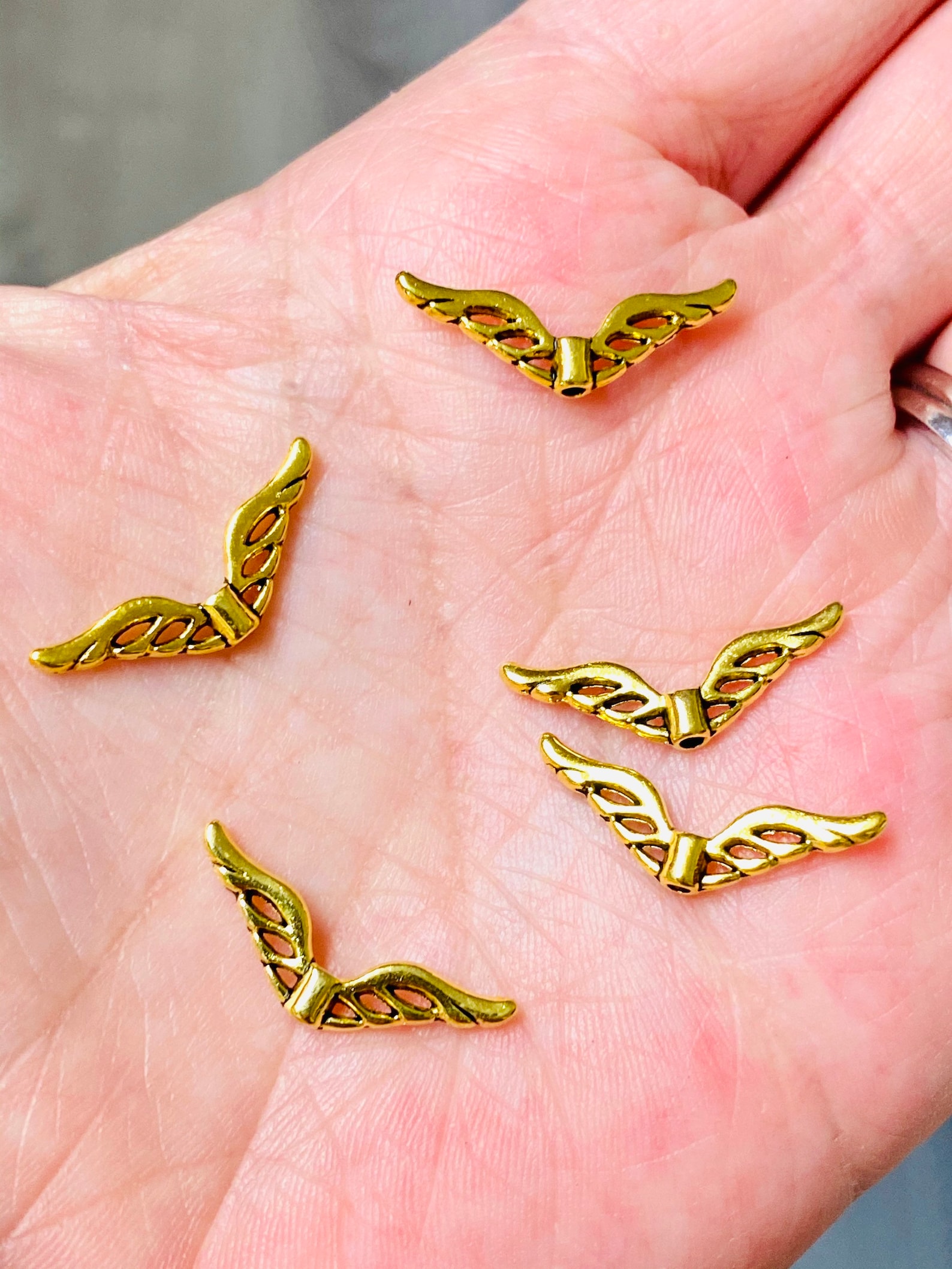 Angel Wing Beads Jewelry Beads Wing Shaped Beads Gold Angel | Etsy