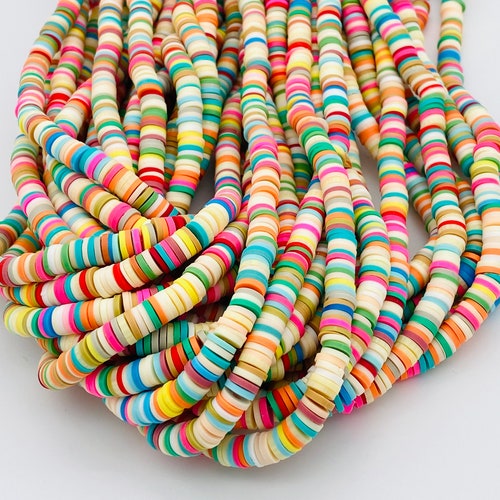 6mm Multicolored Polymer Clay Disc Beads Mixed Color Heishi | Etsy