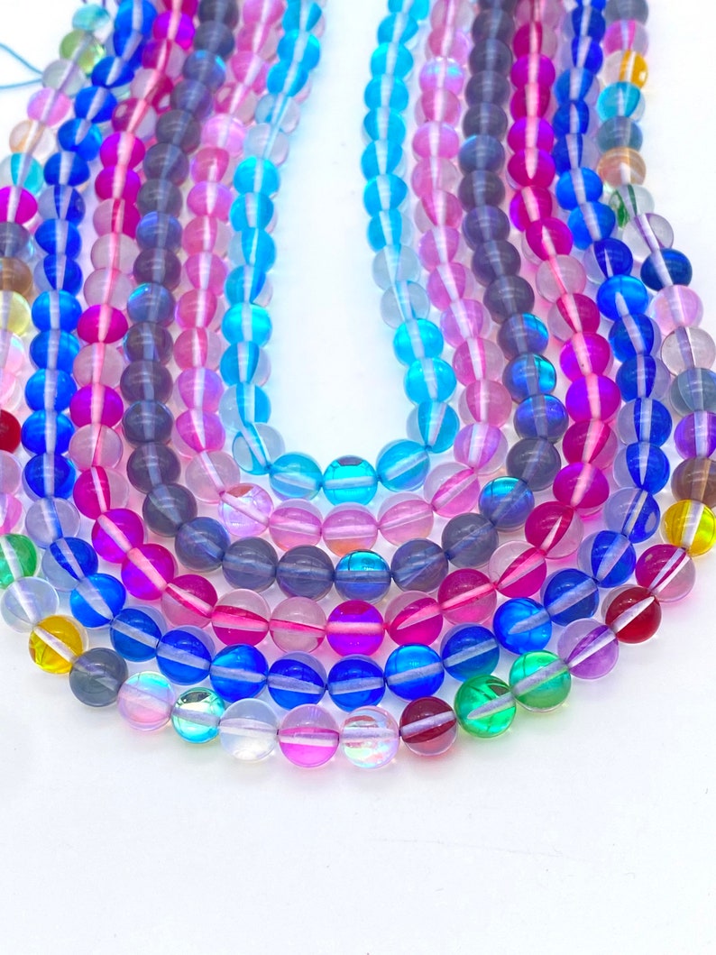 6mm 8mm Aura Crystal Glass Beads Bracelet Beads Cat Eye - Etsy