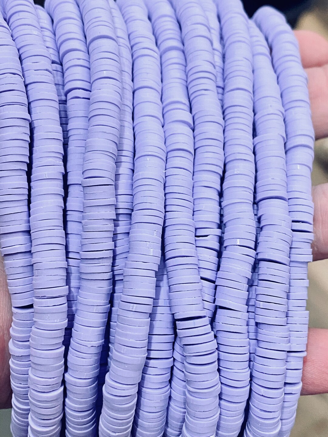 6mm Vinyl Heishi Beads, Dark Periwinkle, Polymer Clay Beads, Bracelet ...