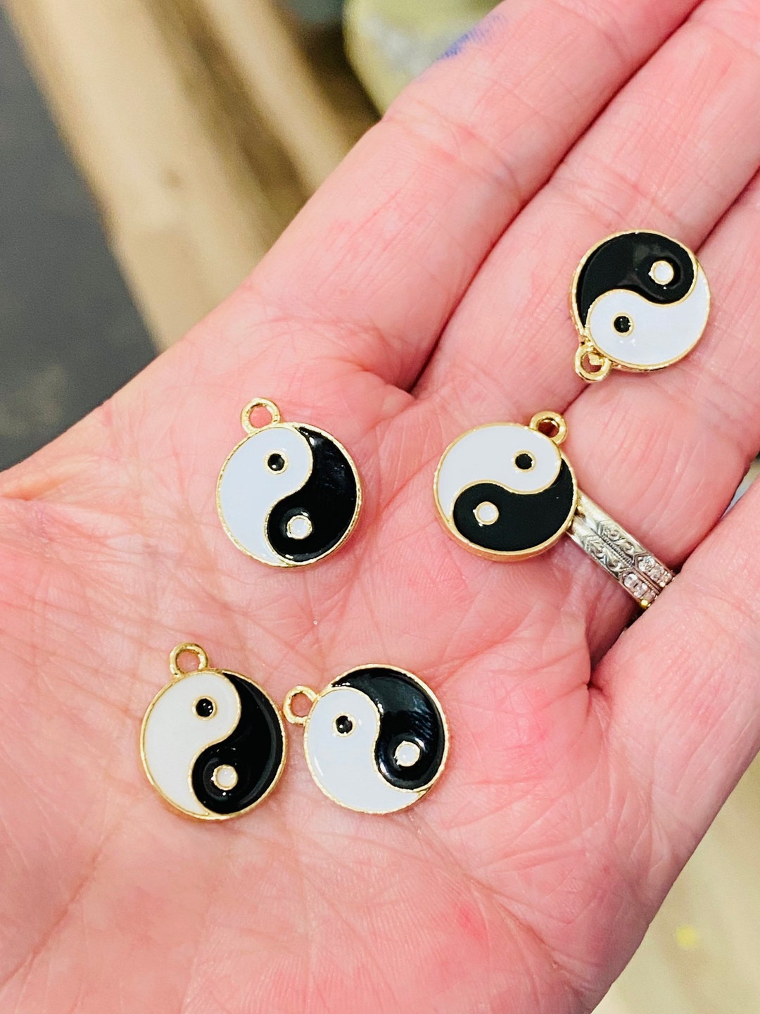 Enamel Yin Yang Charms, Bracelet Charms, Charms and Pendants, Charm ...
