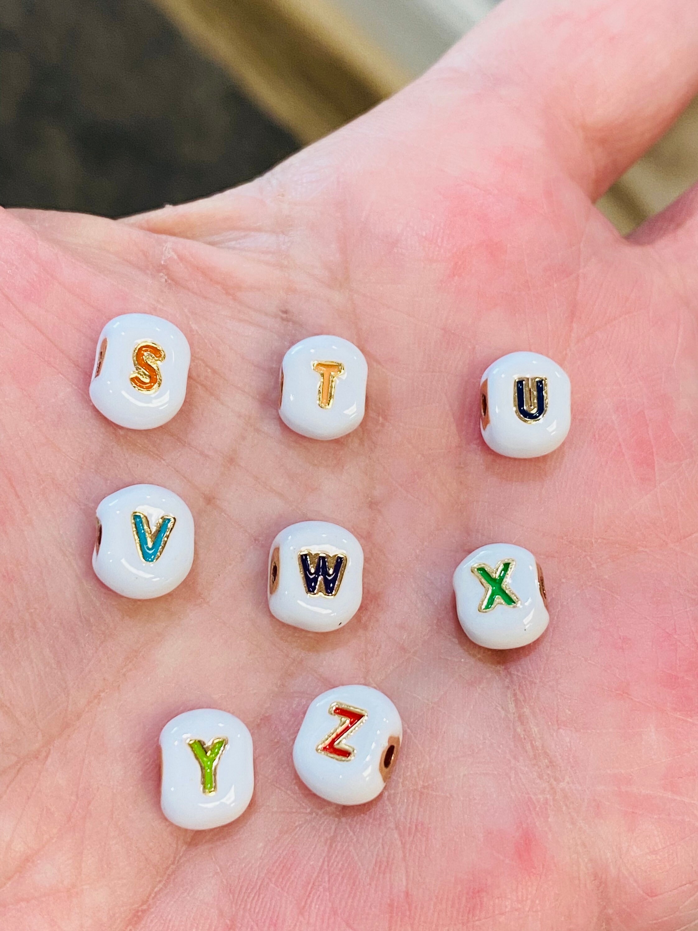 Enamel Alphabet Beads Letter Beads Word Beads Jewelry - Etsy