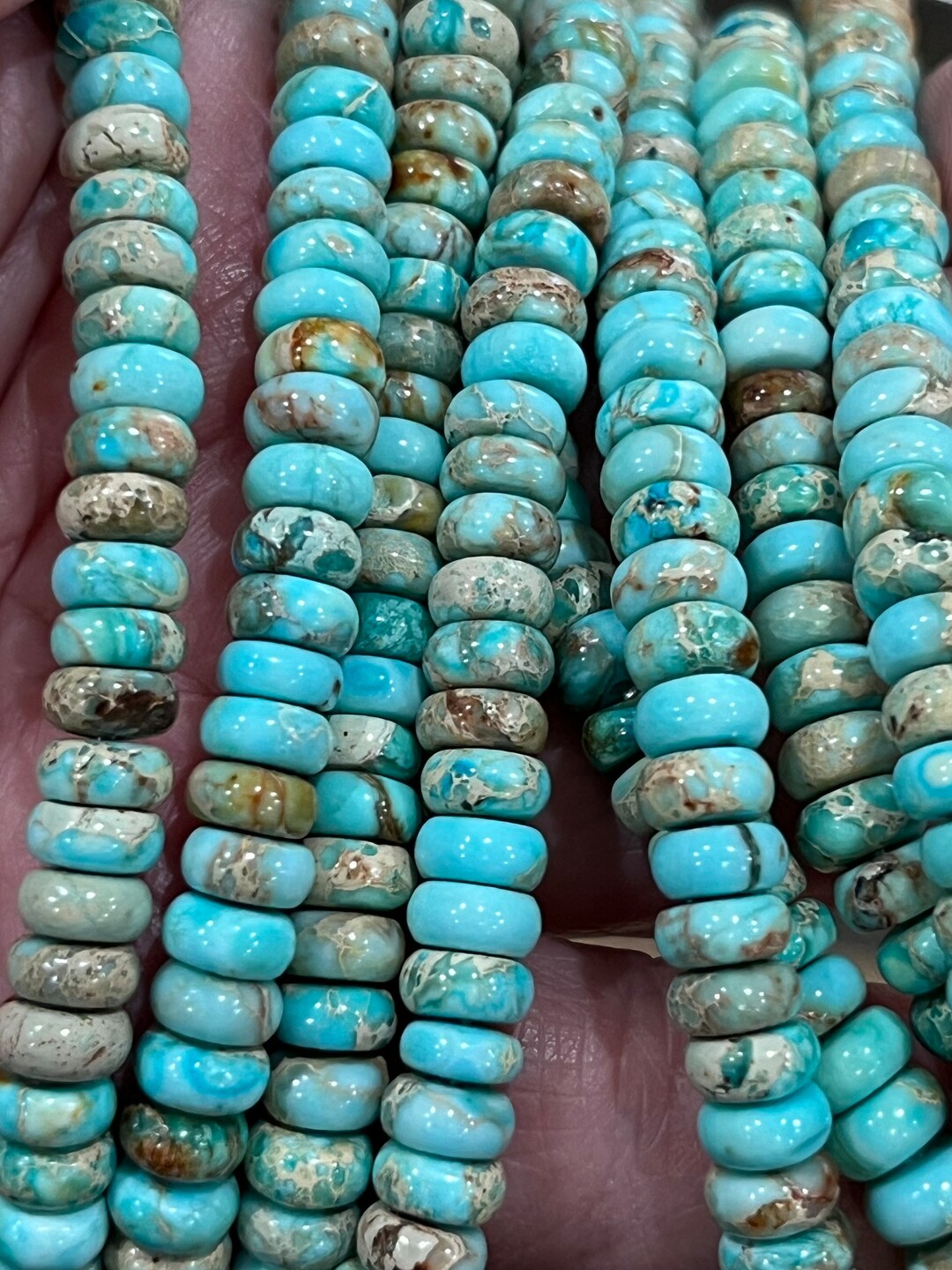 6mm Natural Imperial Jasper Heishi Beads, Patterned Beads Jewelry Beads ...