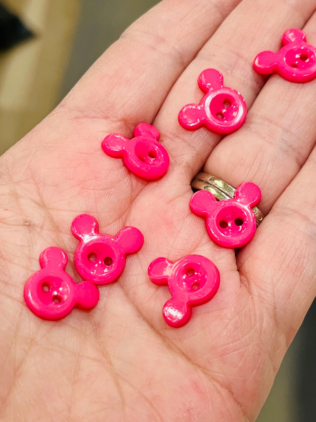 Mickey Mouse Buttons, 2 Hole, 15mm Buttons for Sewing, Scrapbooking, 10 ...