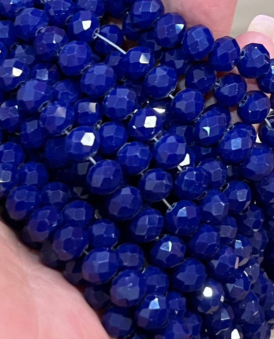 4mm, 6mm, 8mm Glass Rondelle Beads, Royal Blue Beads, Glass Beads ...