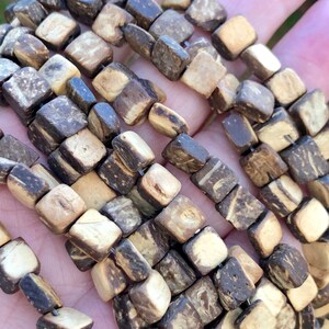 7mm Coconut Beads, Square Beads, Jewelry Making Beads, Nut Beads ...