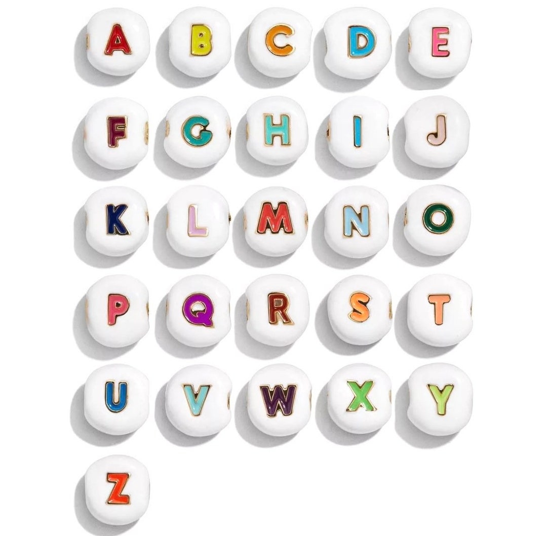 Enamel Alphabet Beads, Letter Beads, Word Beads, Jewelry Making Beads ...