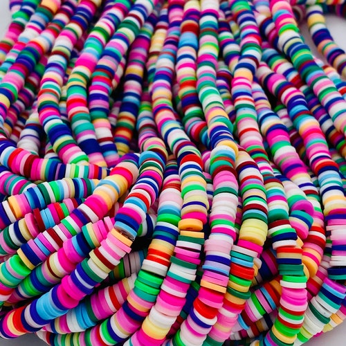 6mm 8mm Vinyl Heishi Beads Aqua Rainbow Polymer Clay Beads - Etsy